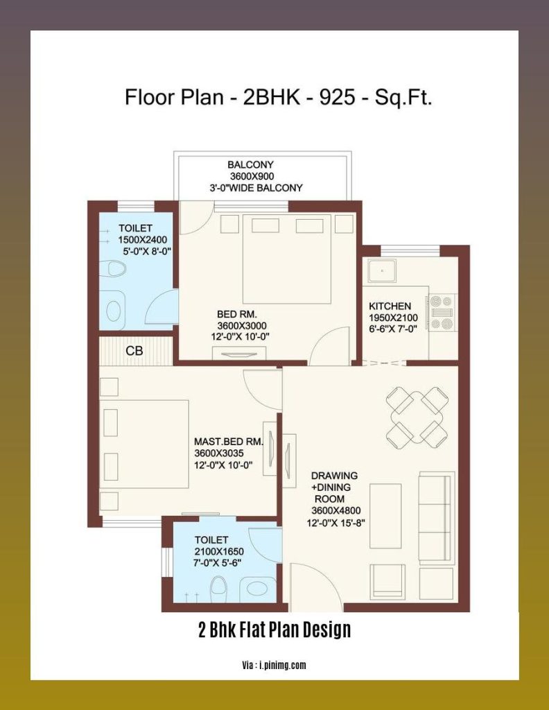 - Functional and Aesthetic 2 BHK Flat Plan Design: Creating Livable ...