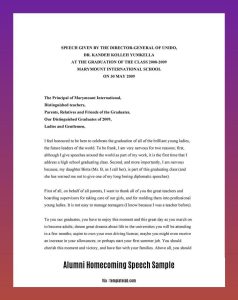 Alumni Homecoming Speech Sample: Reconnecting, Celebrating, and Moving ...