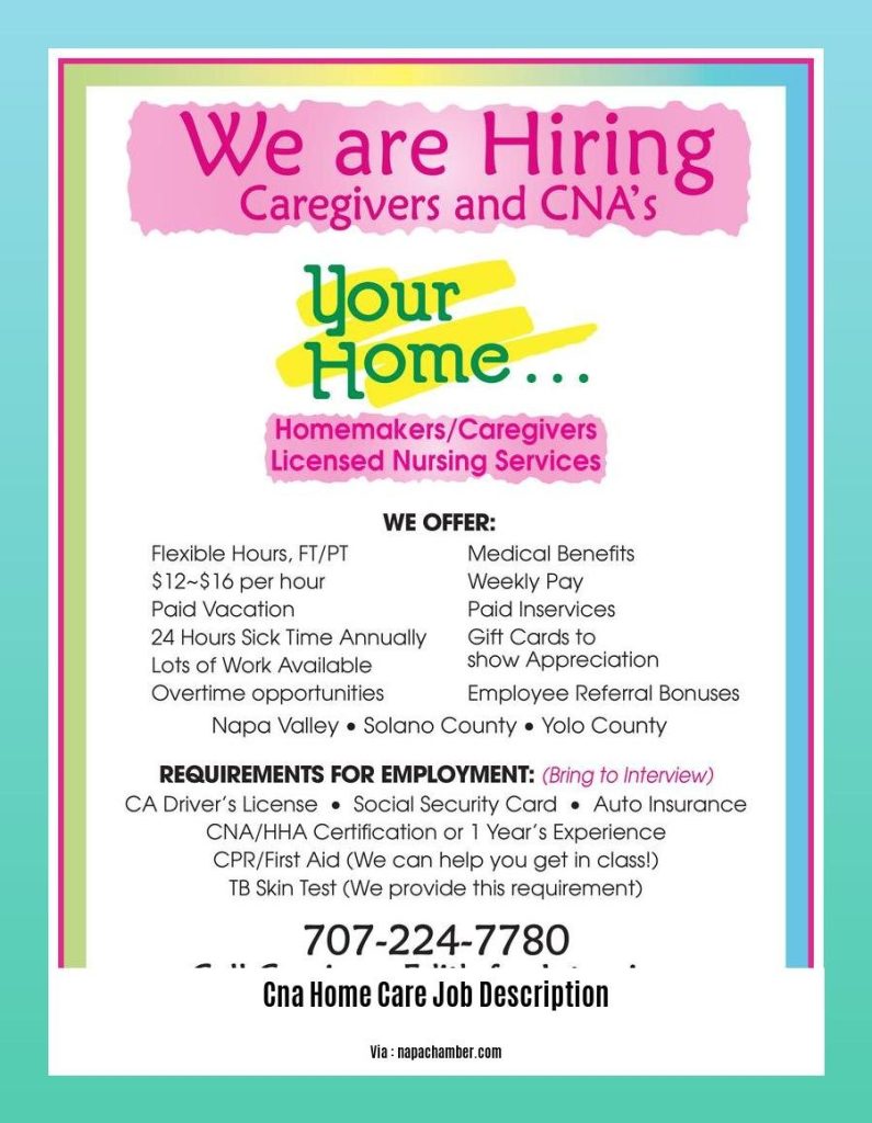 CNA Home Care Job Description: Providing Compassionate Care and Support ...