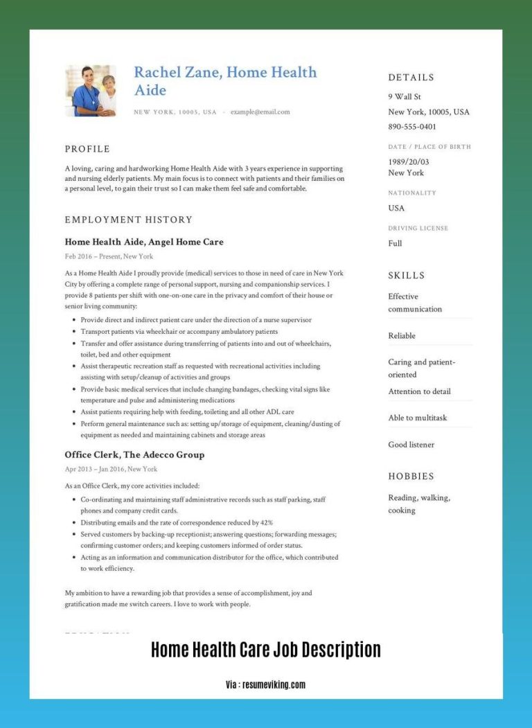 Comprehensive Home Health Care Job Description: Providing Compassionate ...