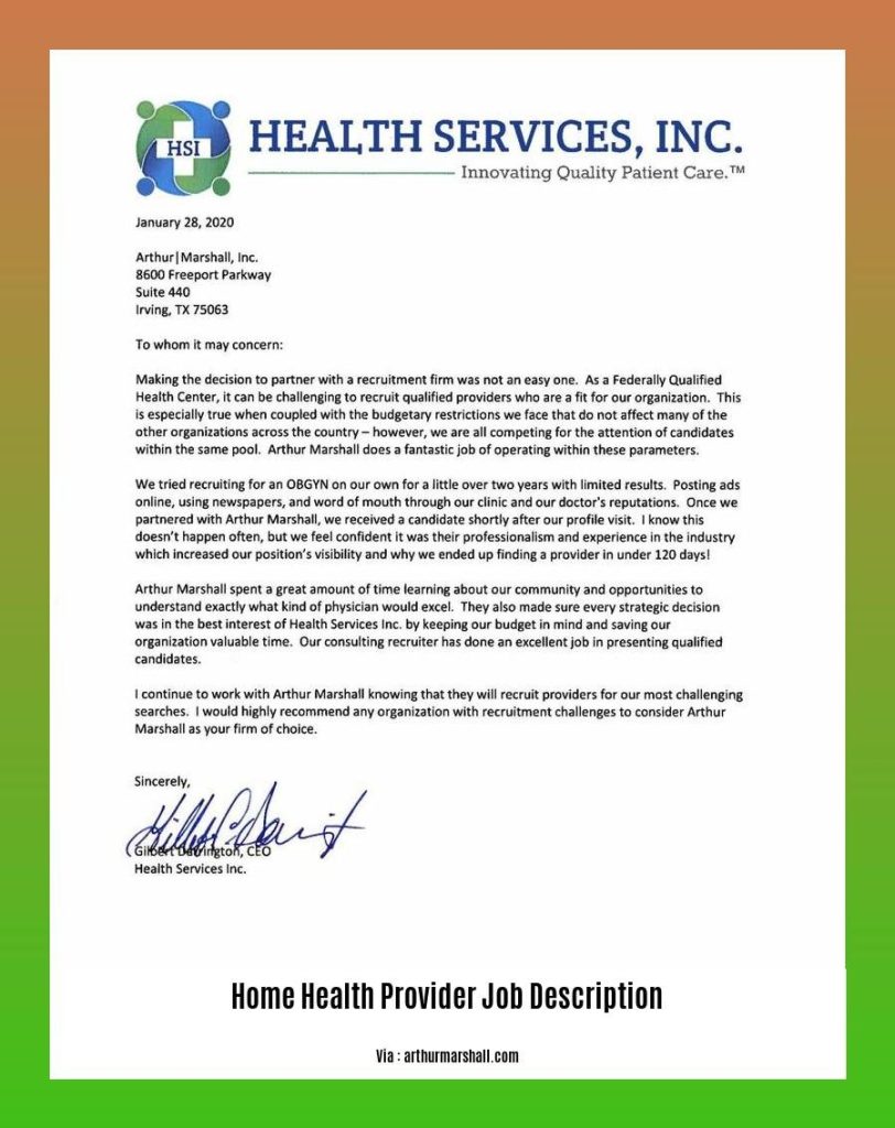 - Home Health Provider Job Description: Delivering Compassionate Care ...