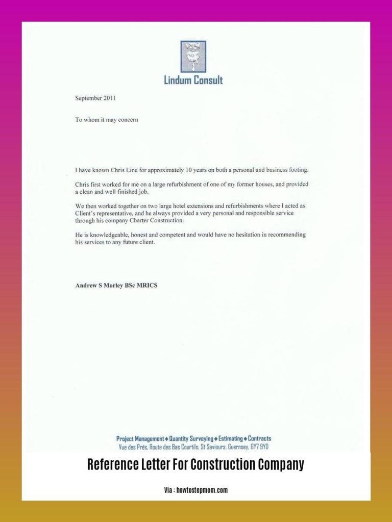 Reference Letter for Construction Company: A Guide for Success - Wave Sold