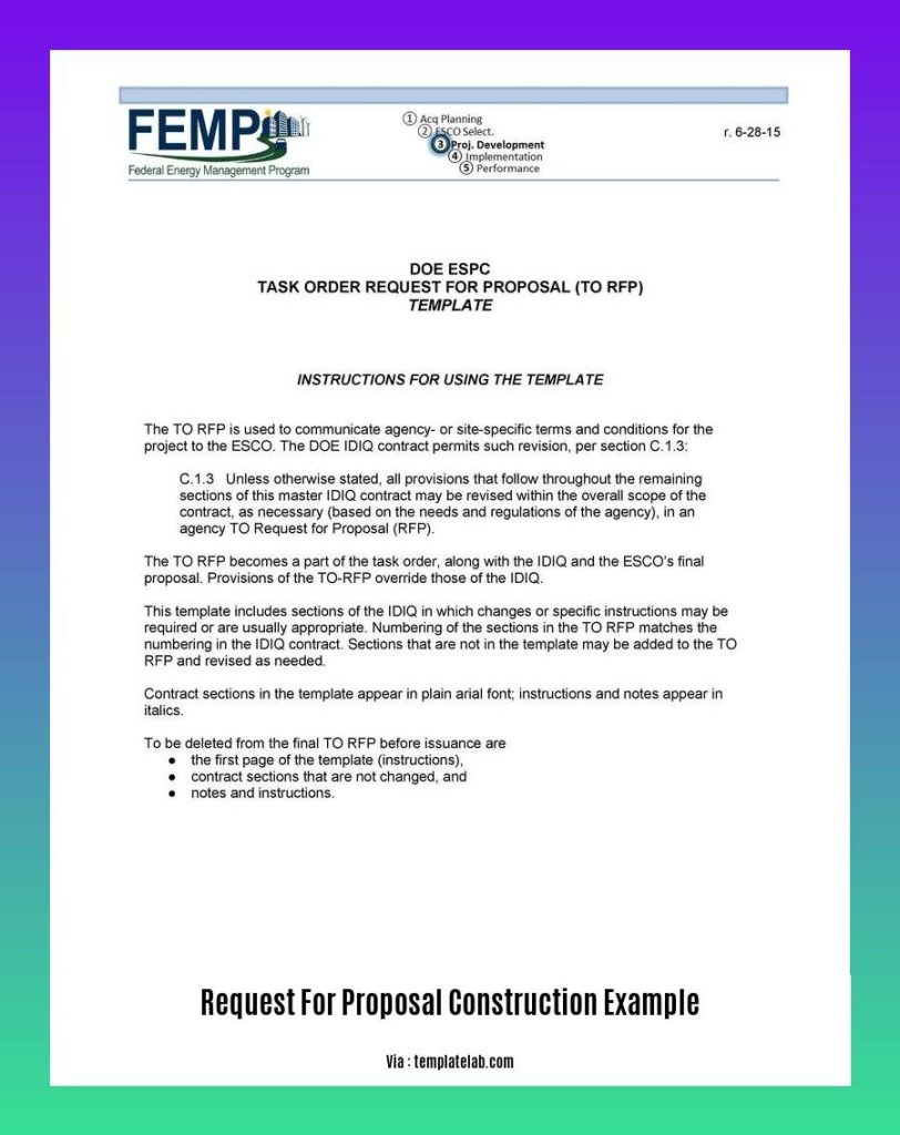 Request for Proposal Construction Example for Optimized Procurement ...