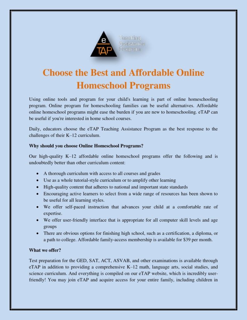 - Cheap Online Homeschool Programs: A Comprehensive Guide for Budget-Conscious Families - Wave Sold