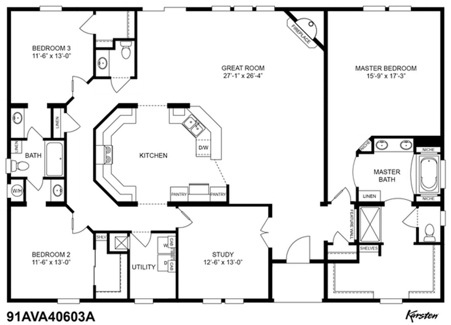 2 Bedroom Two Bedroom Single Wide Mobile Home Floor Plans: A ...